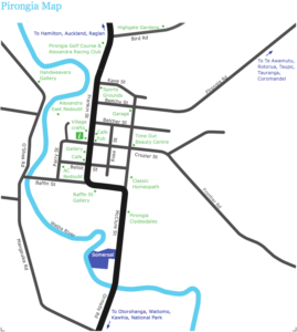 Pirongia Map / Find us | Somersal B&B / Wedding Venue